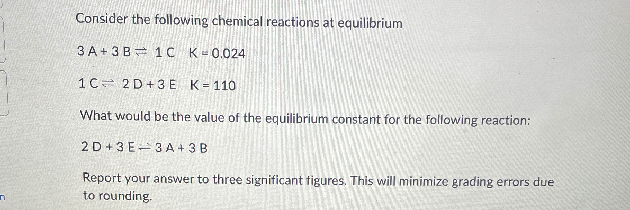 Solved Consider the following chemical reactions at | Chegg.com