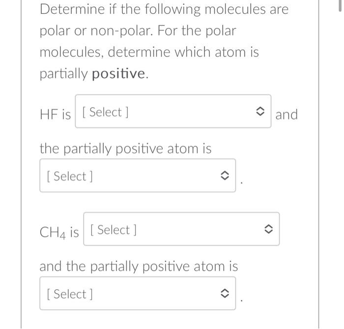 Solved Determine if the following molecules are polar or | Chegg.com