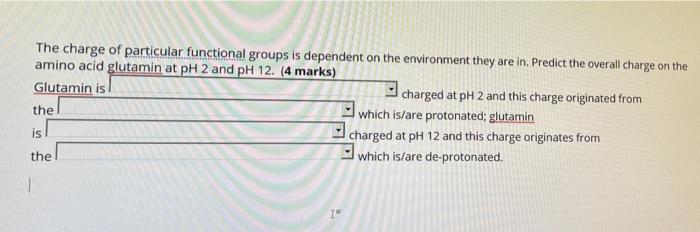 Solved The charge of particular functional groups is | Chegg.com
