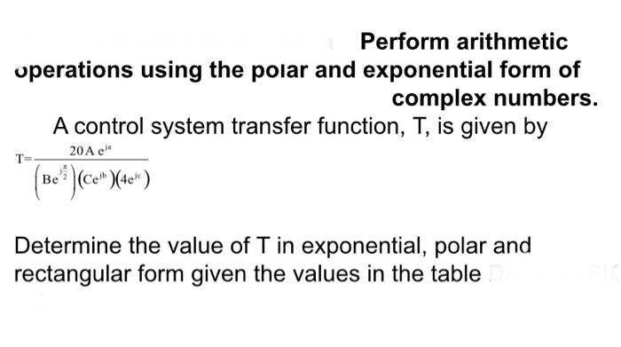Solved Perform arithmetic uperations using the polar and | Chegg.com