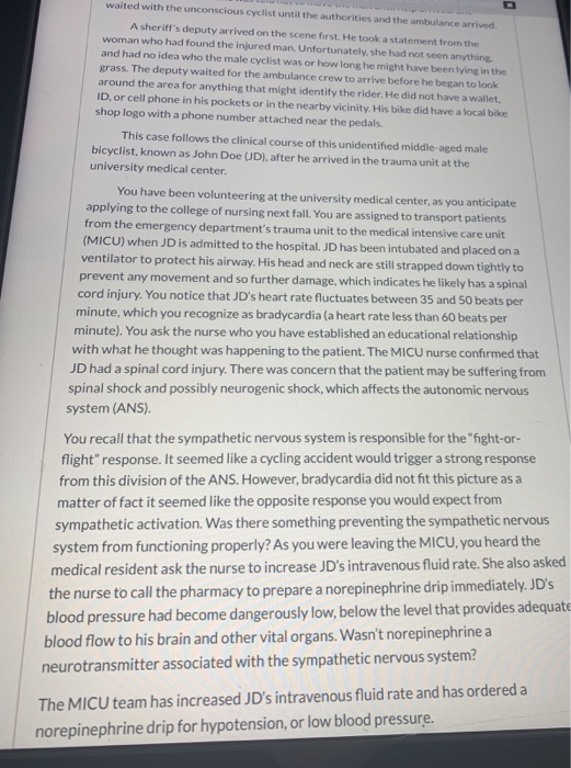 Solved The MICU team has increased JD's intravenous fluid | Chegg.com