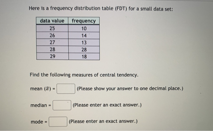 Solved Here is a frequency distribution table (FDT) for a | Chegg.com