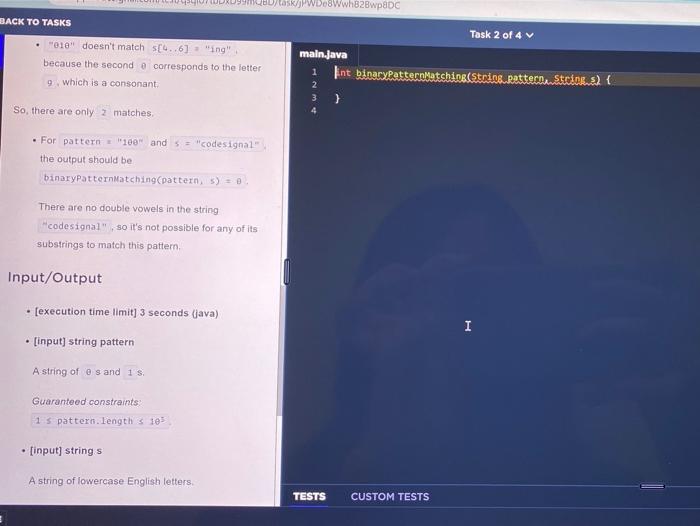 Solved CK TO TASKS Codewriting Task 2 of 4 main.java 1 Int | Chegg.com