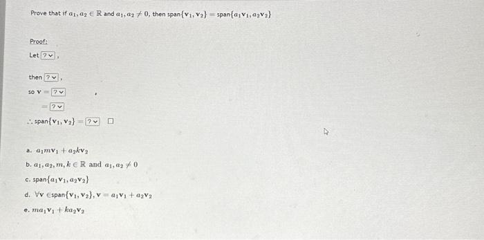 Solved Prove that if a1,a2∈R and a1,a2 =0, then | Chegg.com