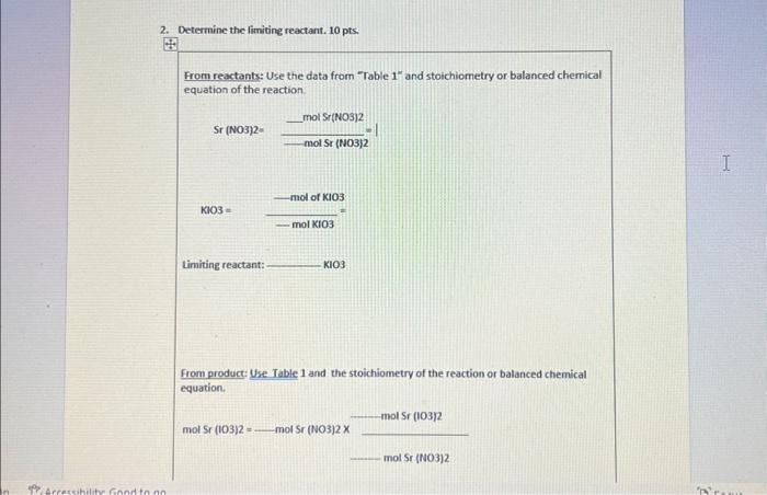 Solved Data Sheet Table 1 8ptskoo3−molkio3−molofkio3 3615