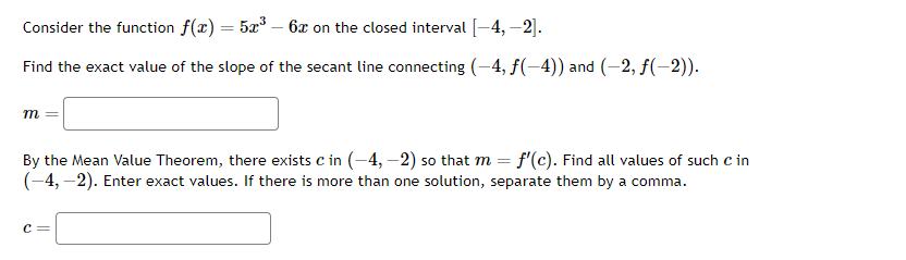 Solved Consider the function f(x)=5x3-6x ﻿on the closed | Chegg.com