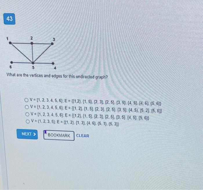 Solved What ate the vertices and edges for this undirected | Chegg.com