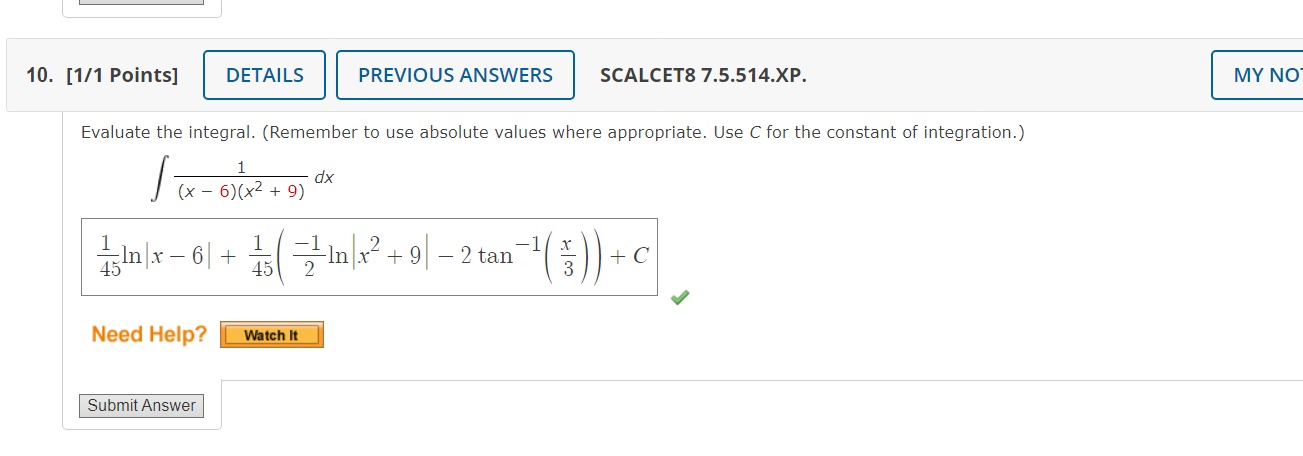 Solved Evaluate the integral. (Remember to use absolute | Chegg.com