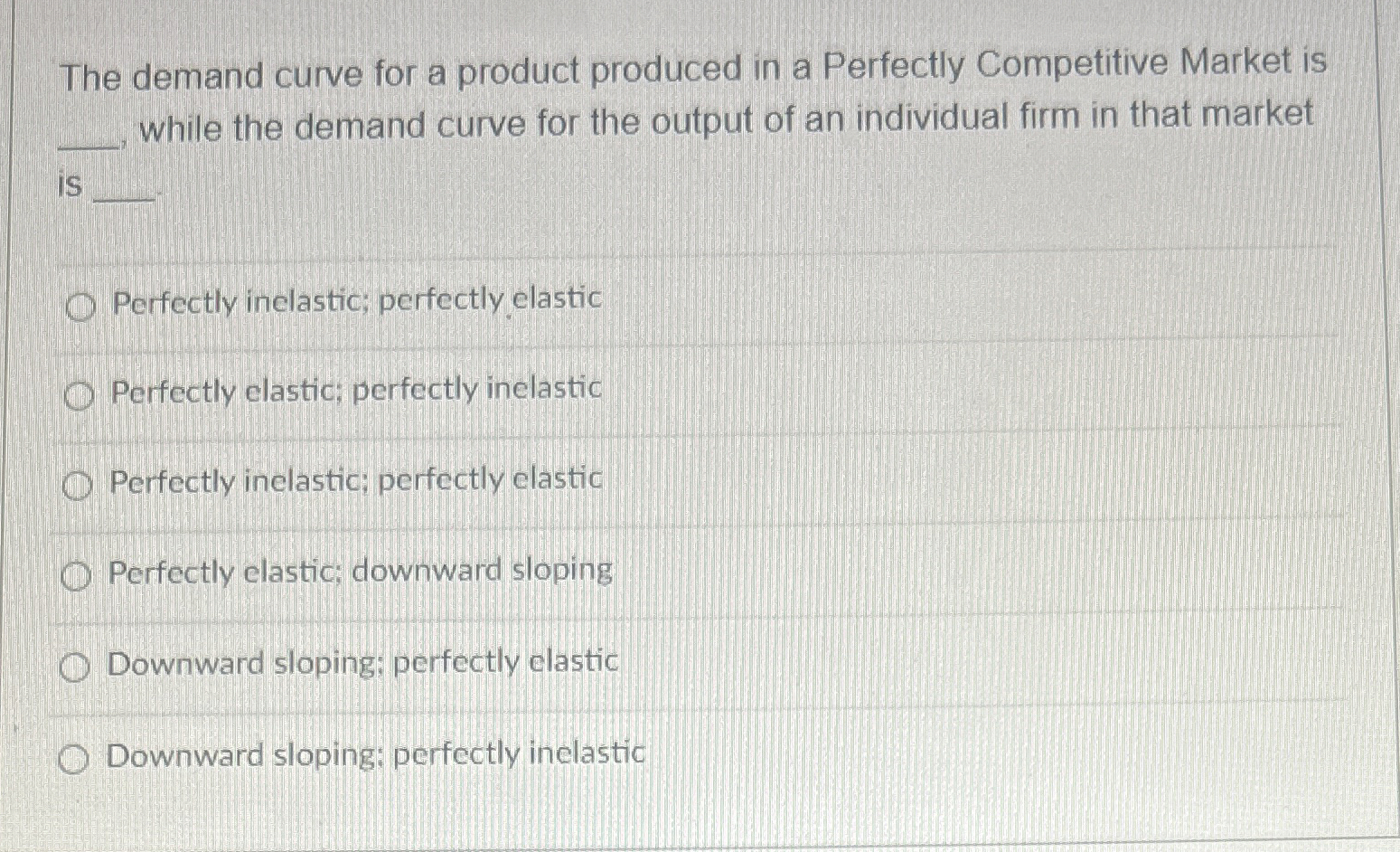 Solved The demand curve for a product produced in a | Chegg.com