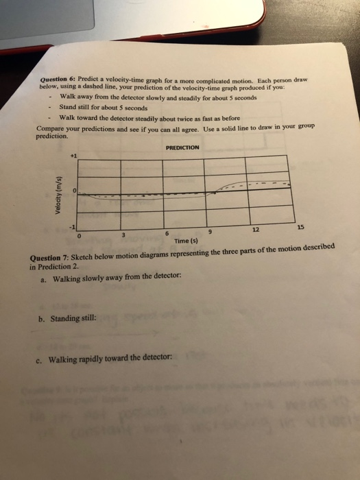 Solved Question 6: Predict a velocity-time graph for a more | Chegg.com