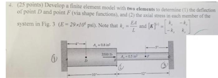 Solved 4. (25 points) Develop a finite element model with | Chegg.com