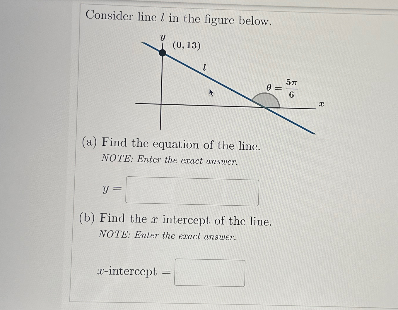 Solved Consider line l ﻿in the figure below.(a) ﻿Find the | Chegg.com