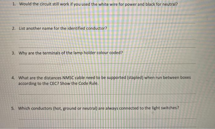 Solved 1. Would the circuit still work if you used the white | Chegg.com