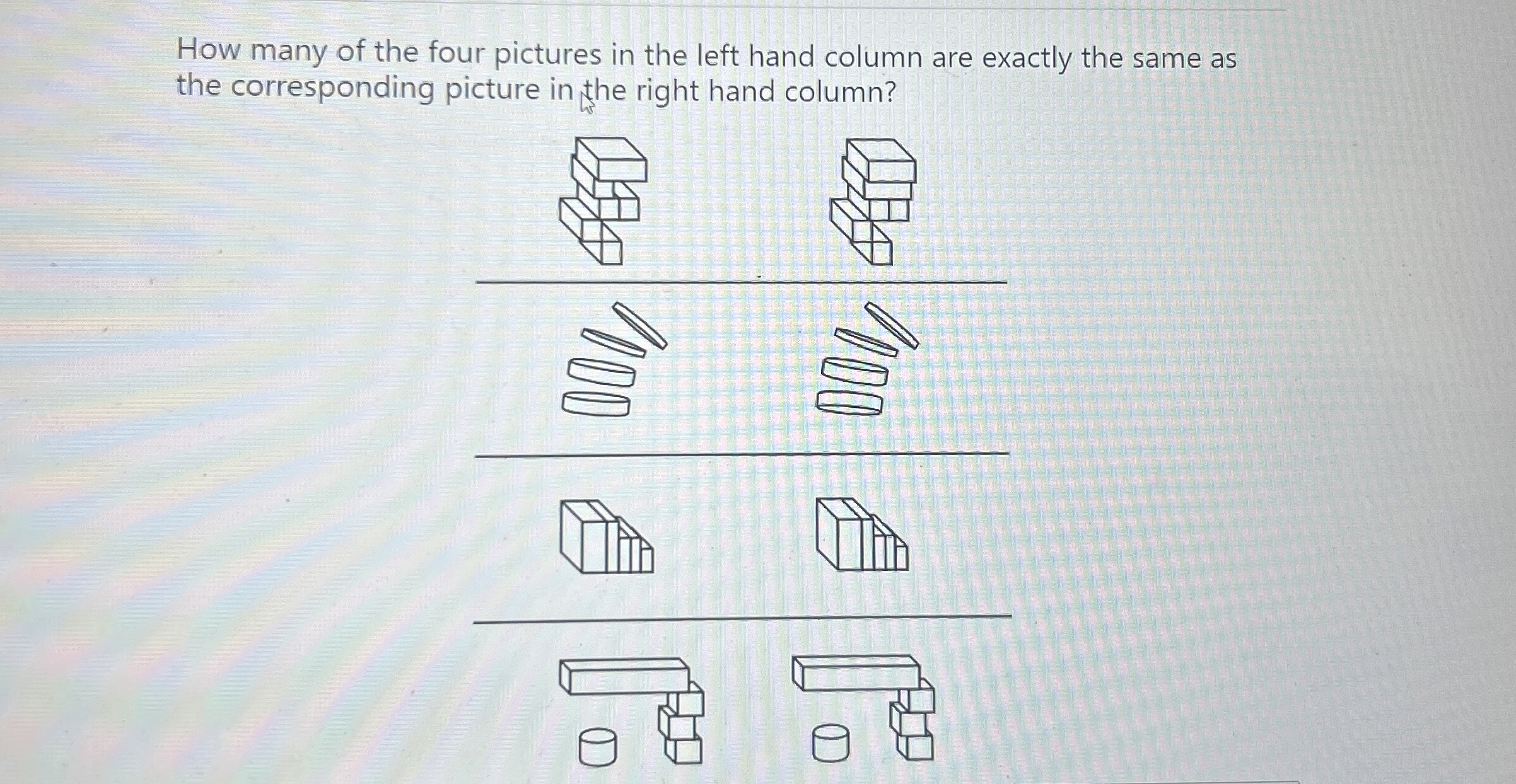 Solved How many of the four pictures in the left hand column | Chegg.com