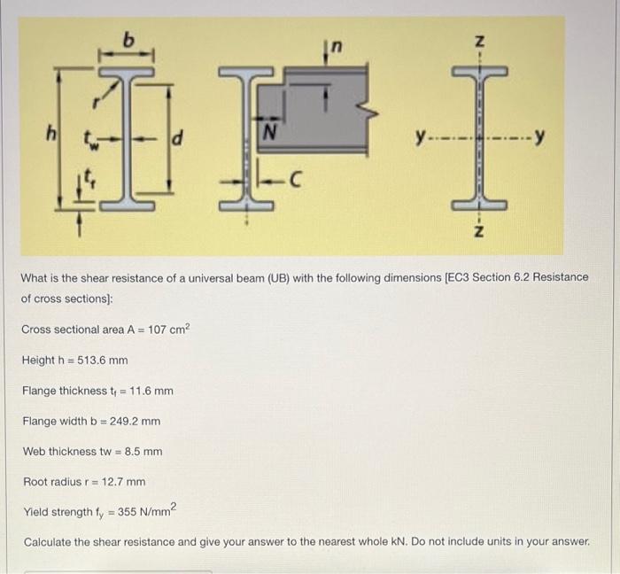Solved What is the shear resistance of a universal beam (UB) | Chegg.com