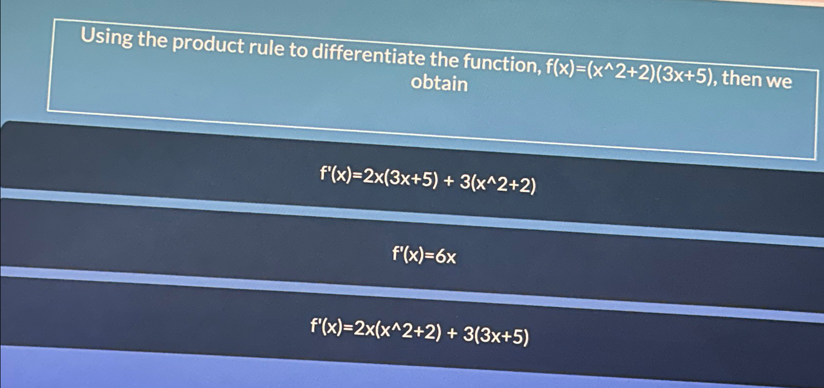 Solved Using the product rule to differentiate the function, | Chegg.com