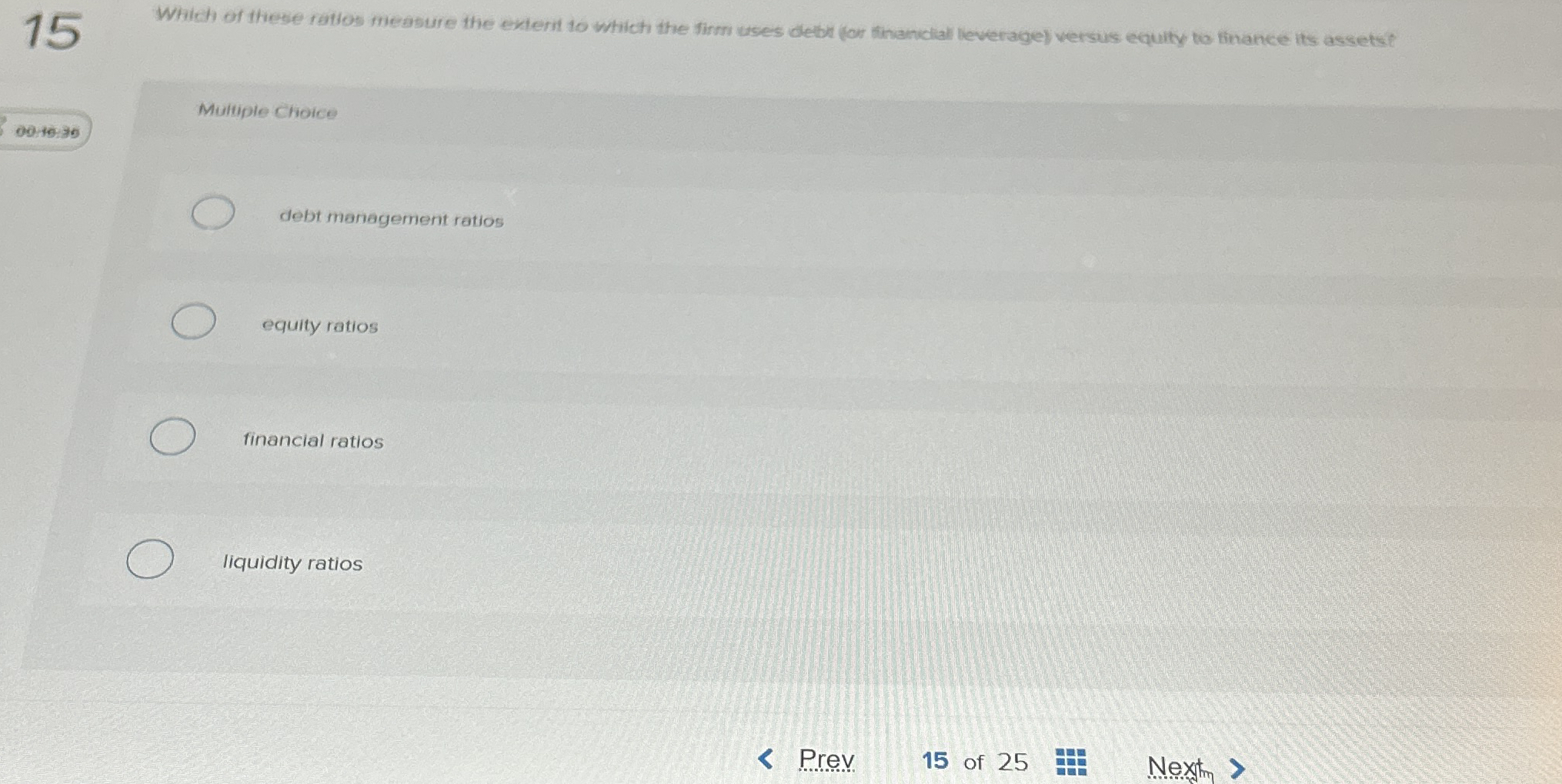 Solved 15Which of these ratios measure the extent to which | Chegg.com