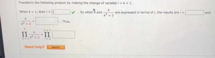 Solved Transform the following product by making the change | Chegg.com