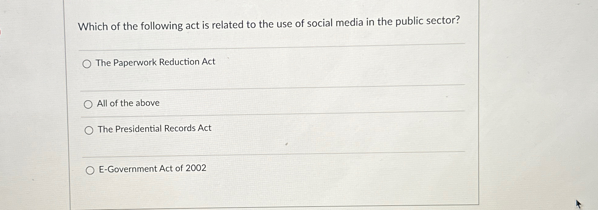 Solved Which of the following act is related to the use of | Chegg.com