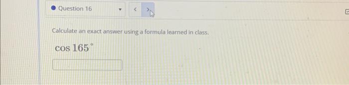 Solved Calculate an exact answer using a formula learned in | Chegg.com