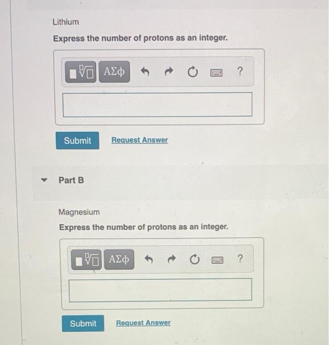 Solved Lithium Express the number of protons as an integer. | Chegg.com
