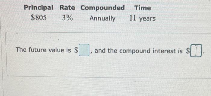 Solved The future value is $ and the compound interest is $ | Chegg.com
