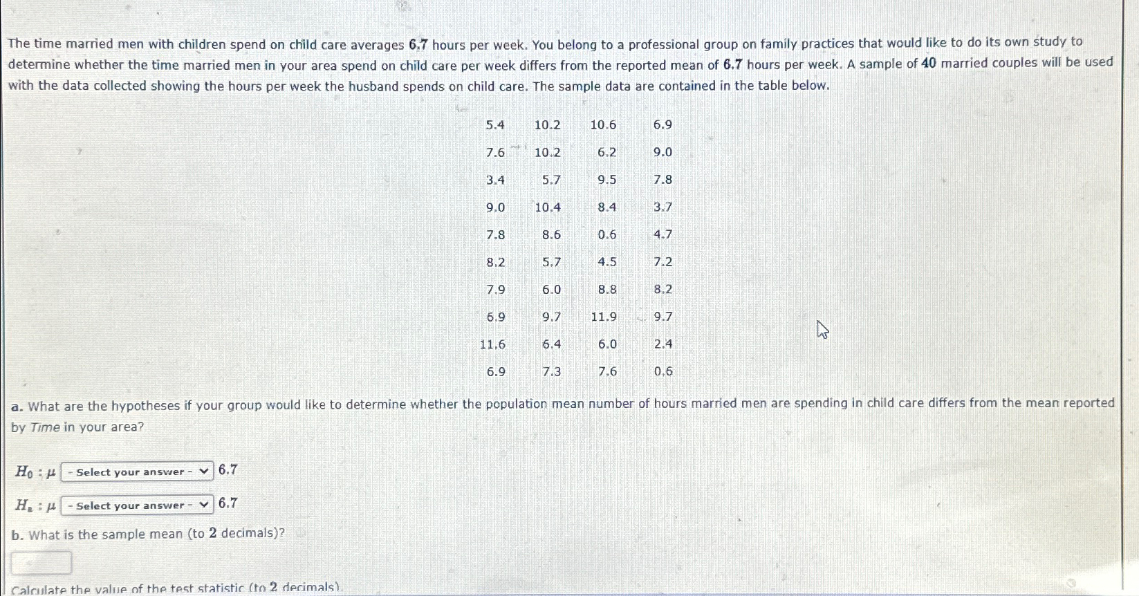 Solved The time married men with children spend on child | Chegg.com