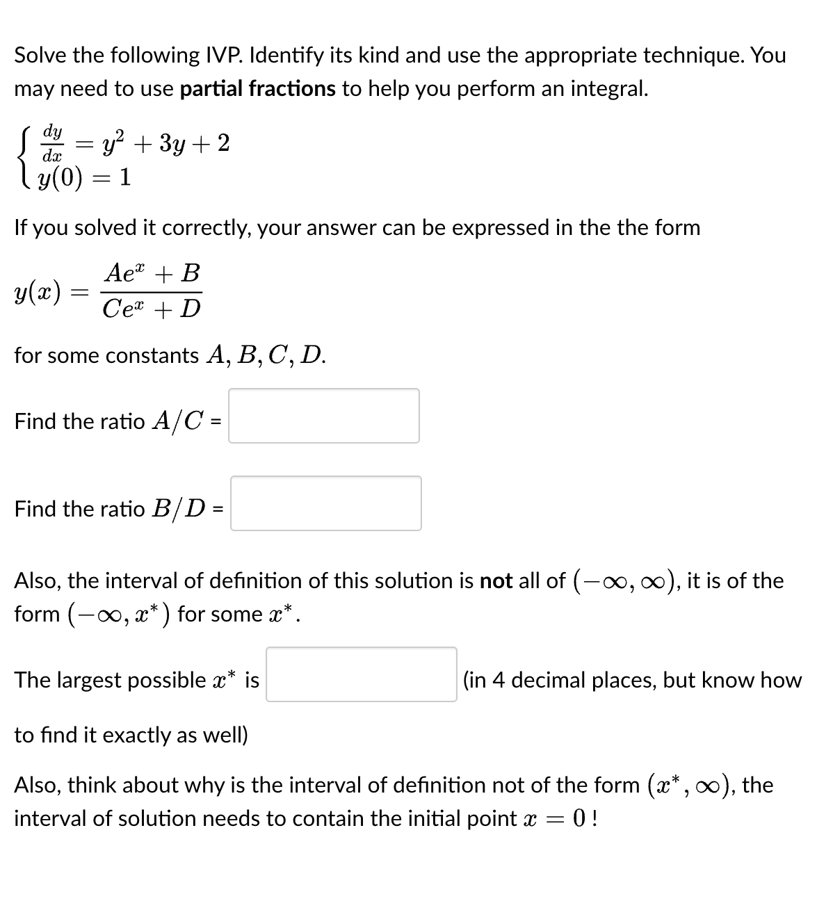 Solved Solve the following IVP. Identify its kind and use | Chegg.com