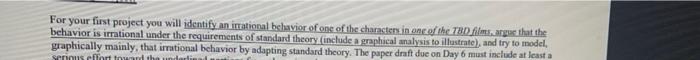Solved How do i illustrate an irrational behaviour using | Chegg.com