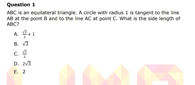 Solved Question 1ABC is an equilateral triangle. A circle | Chegg.com