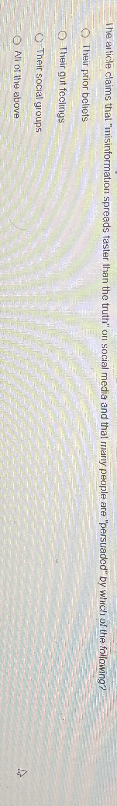 Solved The article claims that "misinformation spreads | Chegg.com