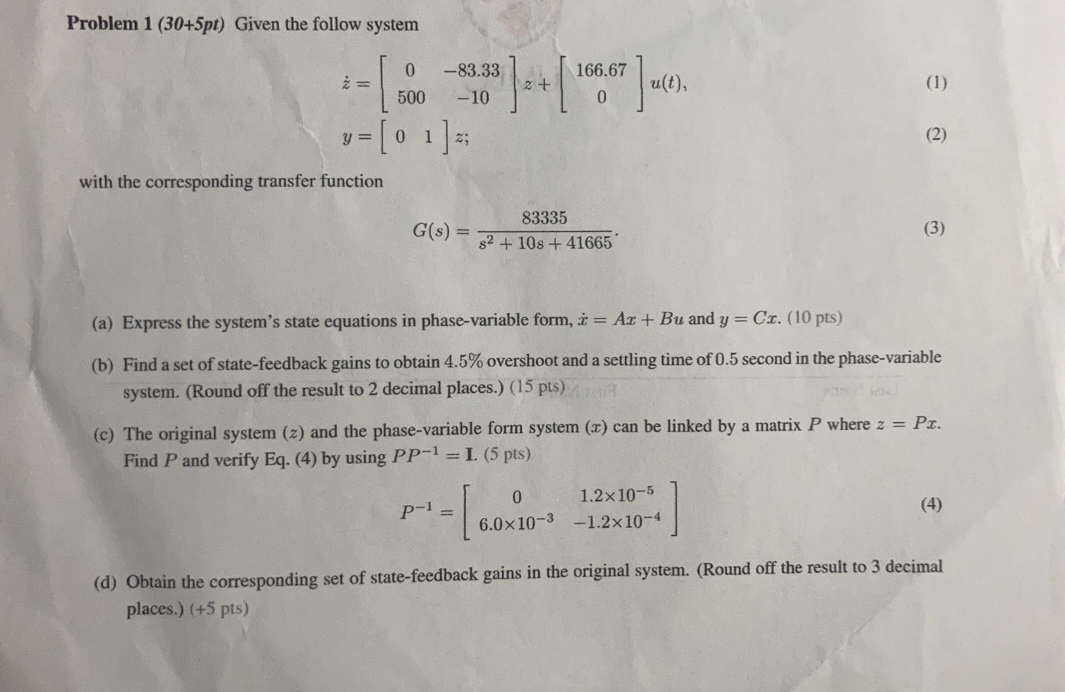 Solved Problem 1(30+5pt) ﻿Given the follow | Chegg.com