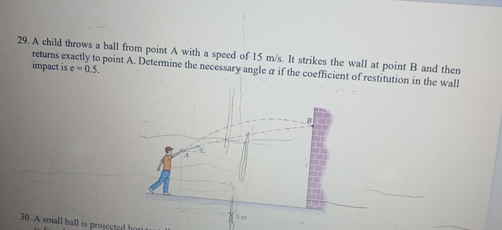 Solved A child throws a ball from point A with a speed of | Chegg.com