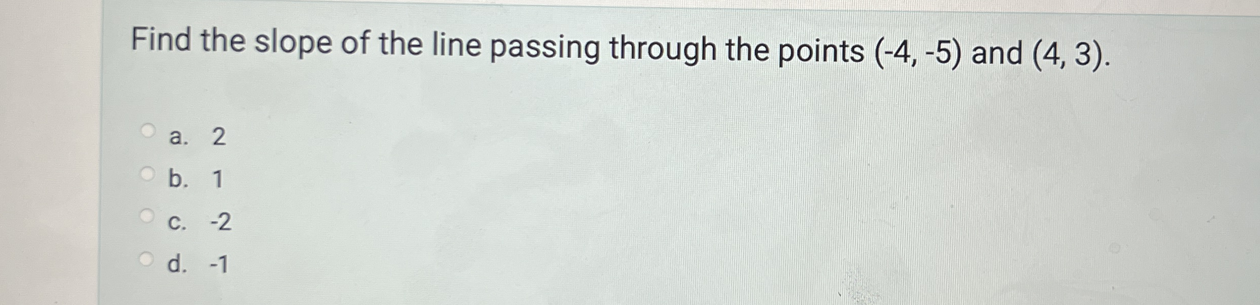 Solved Find the slope of the line passing through the points | Chegg.com