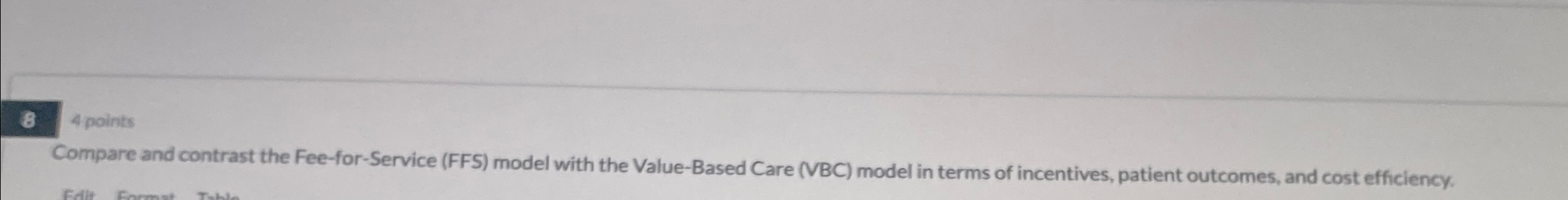 Solved 4 ﻿pointsCompare and contrast the Fee-for-Service | Chegg.com