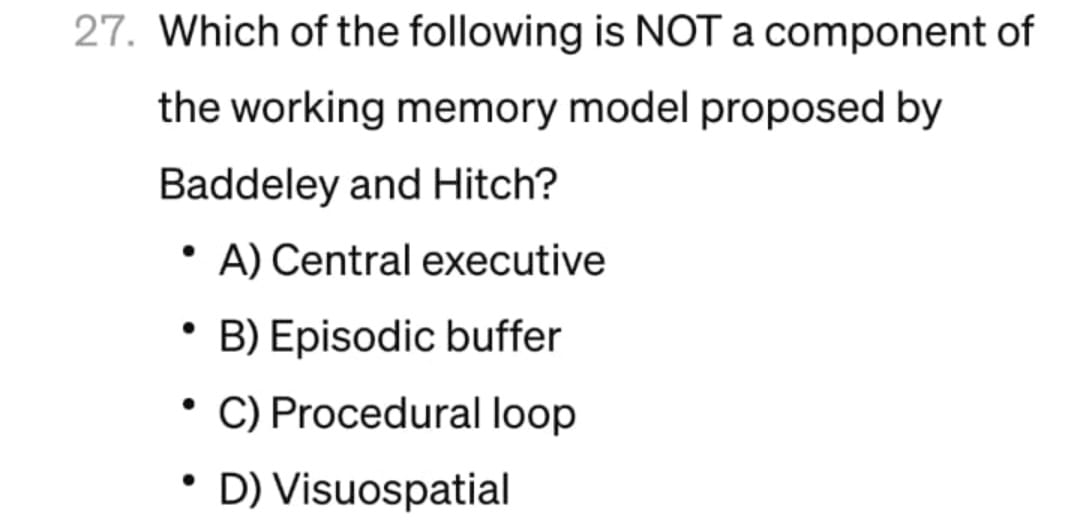 Solved Which of the following is NOT a component of the | Chegg.com