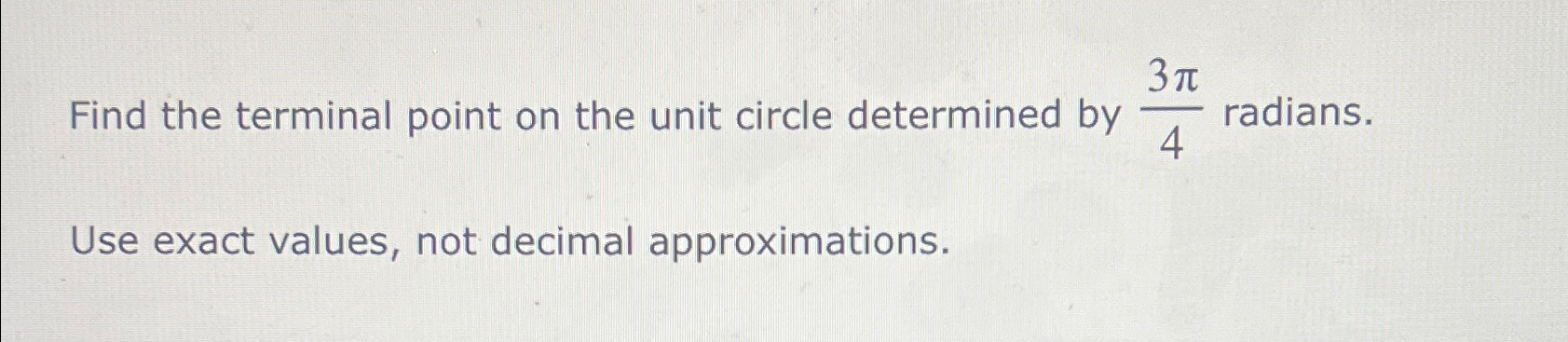 Solved Find the terminal point on the unit circle determined | Chegg.com