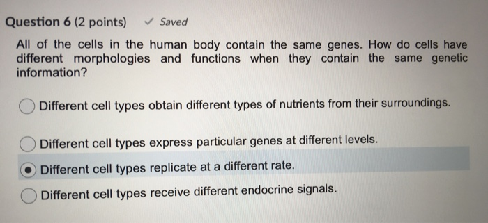 Solved Question 2 (2 points) Saved You have discovered an | Chegg.com