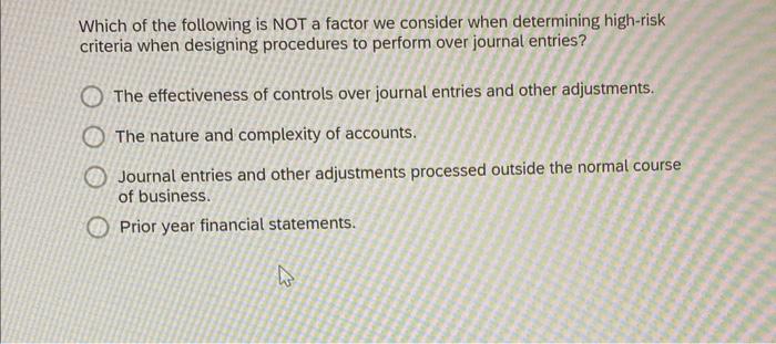 Solved Which of the following is NOT a factor we consider | Chegg.com