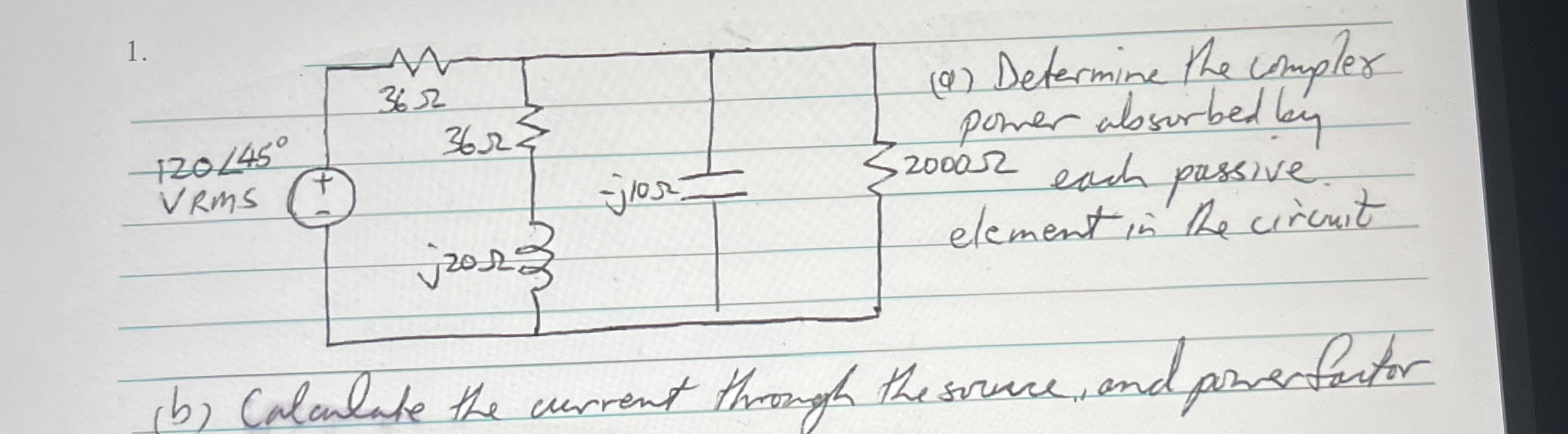 Solved (b) ﻿Calculate the current through the souce, and | Chegg.com