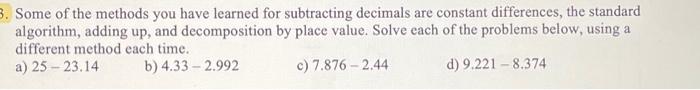 Solved Some of the methods you have learned for subtracting | Chegg.com