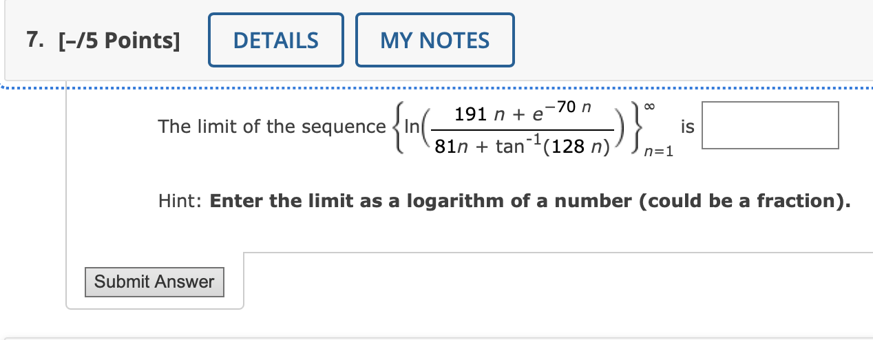 Solved q7-The limit of the sequence | Chegg.com