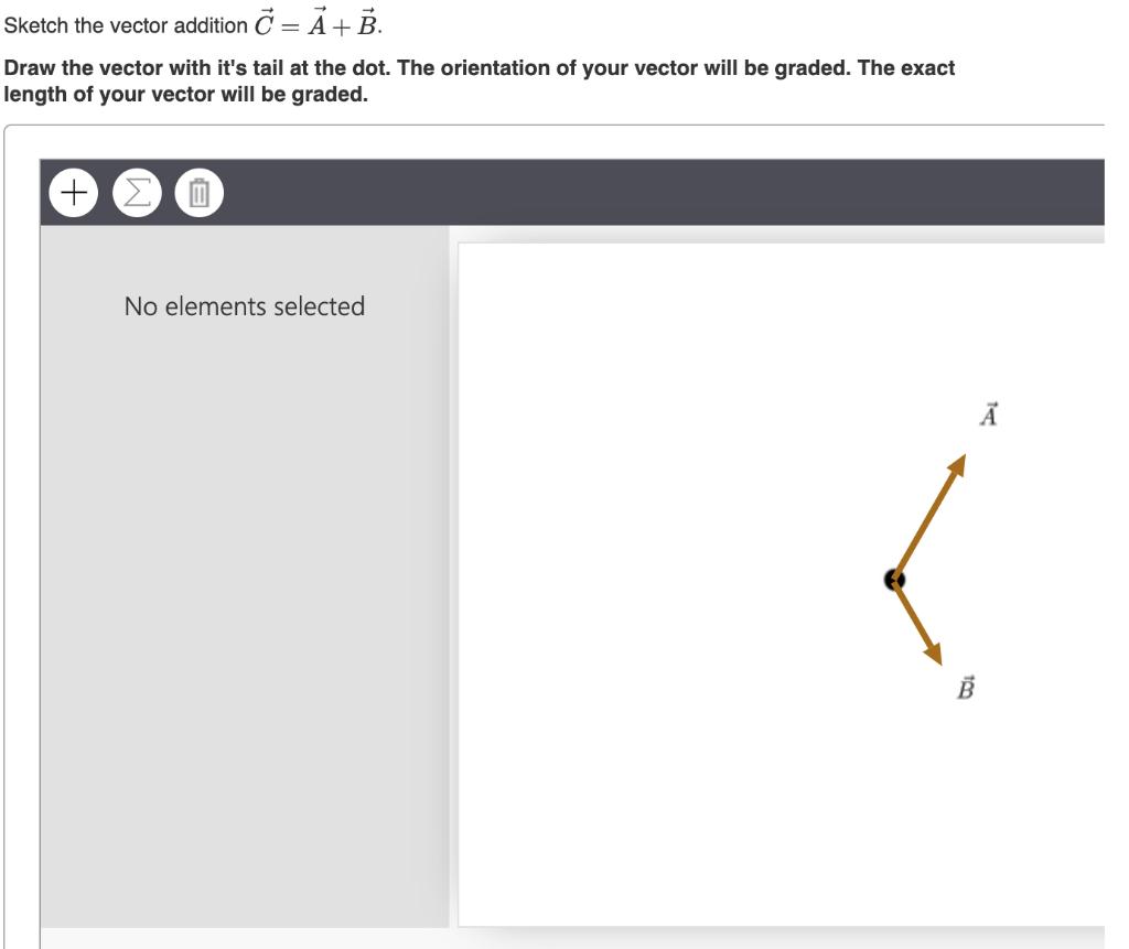 Solved Sketch the vector addition vec(C)=vec(A)+vec(B).Draw | Chegg.com