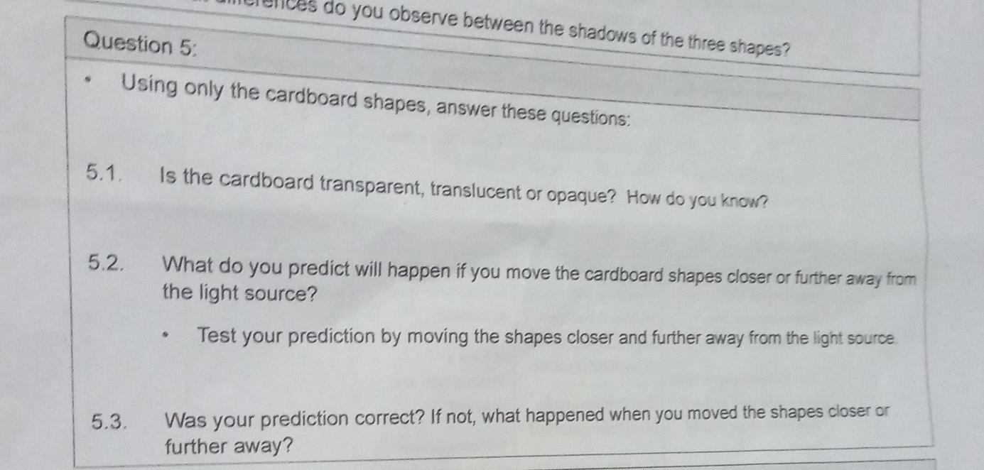 Solved - Using only the cardboard shapes, answer these | Chegg.com