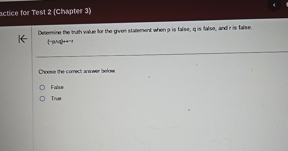 Solved actice for Test 2 (Chapter 3)Determine the truth | Chegg.com Solved actice for Test 2 (Chapter 3)Determine the truth | Chegg.com