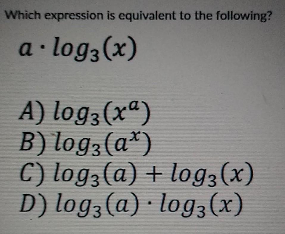 Solved B. log2 y-log,15 C. log, 15-log, y Expand the | Chegg.com