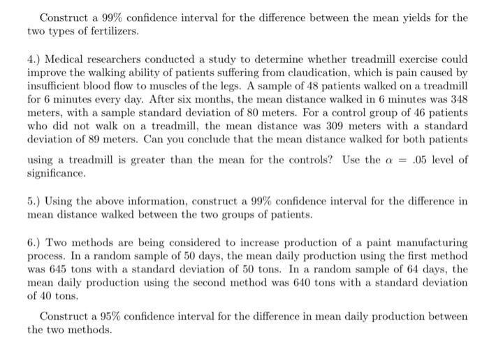 Solved Construct a 99% confidence interval for the | Chegg.com