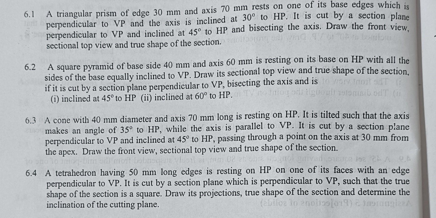 Solved 4.6 A pentagonal plane of 30 mm side is resting on | Chegg.com