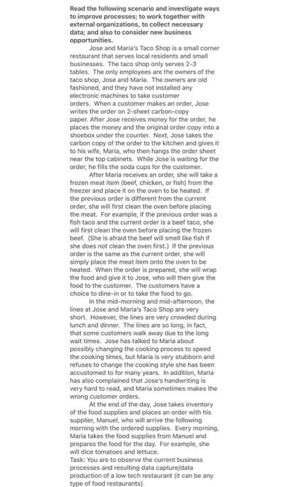 Solved 1. What major business processes do you find in their | Chegg.com