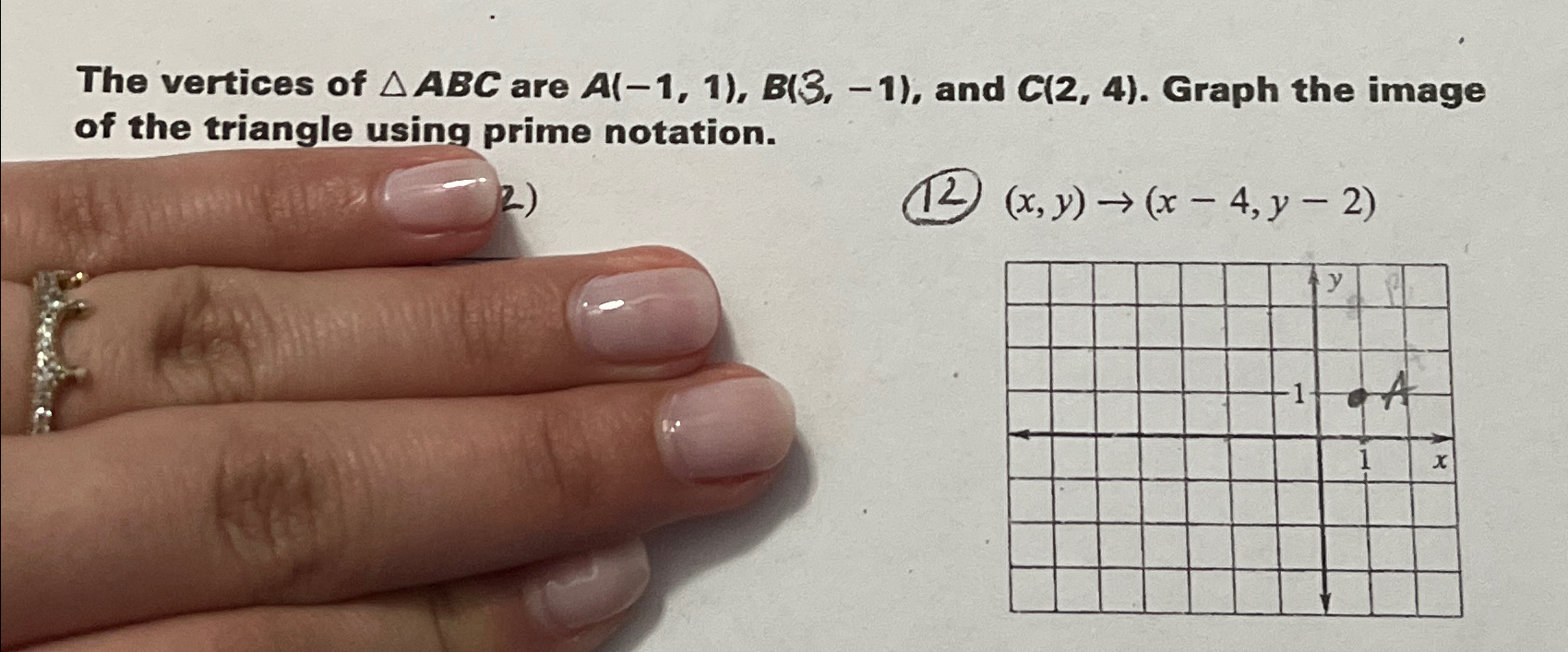 Solved The vertices of ????ABC ﻿are A(-1,1),B(3,-1), ﻿and | Chegg.com